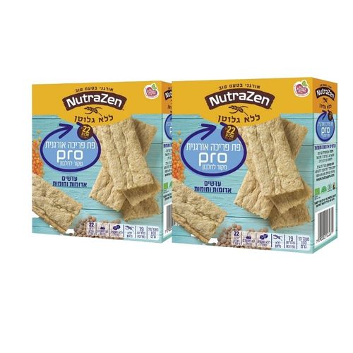 Nutrazen פת פריכה עדשים אדומות וחומות pro -זוג נוטרזן - Nutrazen - חטיפים ועוגיות