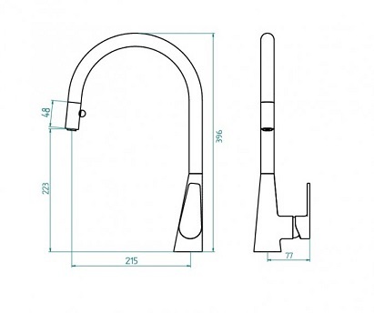 חמת ברז מטבח נשלף סדרת גלבוע 130169 גימור כרום - חמת - ברזים חמת
