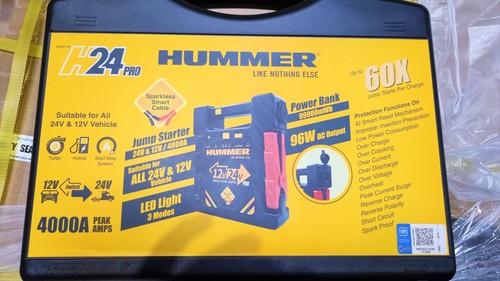 בוסטר התנעה Hummer H24 Pro מקצועי 12-24V למשאיות וטרקטורים עד 50 טון ...