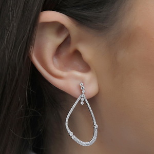 עגילי יהלומים מעוצבים 0.55ct זהב 14K - עגילי יהלומים