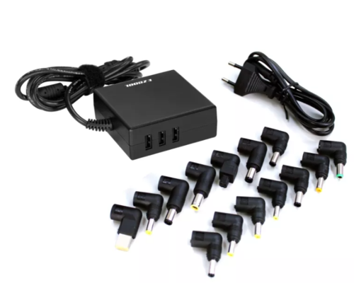 מטען אוניברסאלי למחשבים ניידים עם 14 מתאמים ויציאות EZcool AD-805 Super 90W Power Adapter USB 2 ...