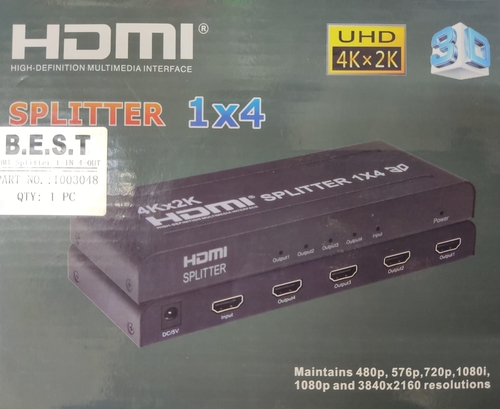מפצל 1X4 HDMI Splitter With 4K BEST - - קופסאות מיתוג