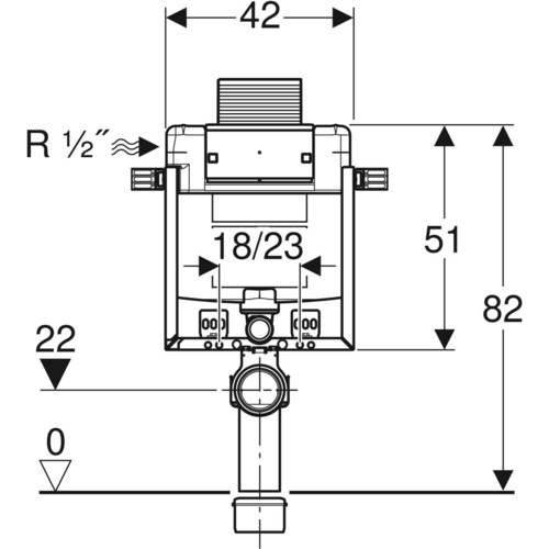 Alpha 12 | מיכל הדחה סמוי נמוך 82 ס"מ לקיר בלוקים + לחצן לבחירה גבריט ...