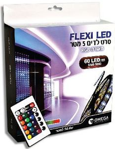 סרט לד 5 מטר RGB 5050 + שלט 12V אומגה OMEGA - OMEGA - תאורה